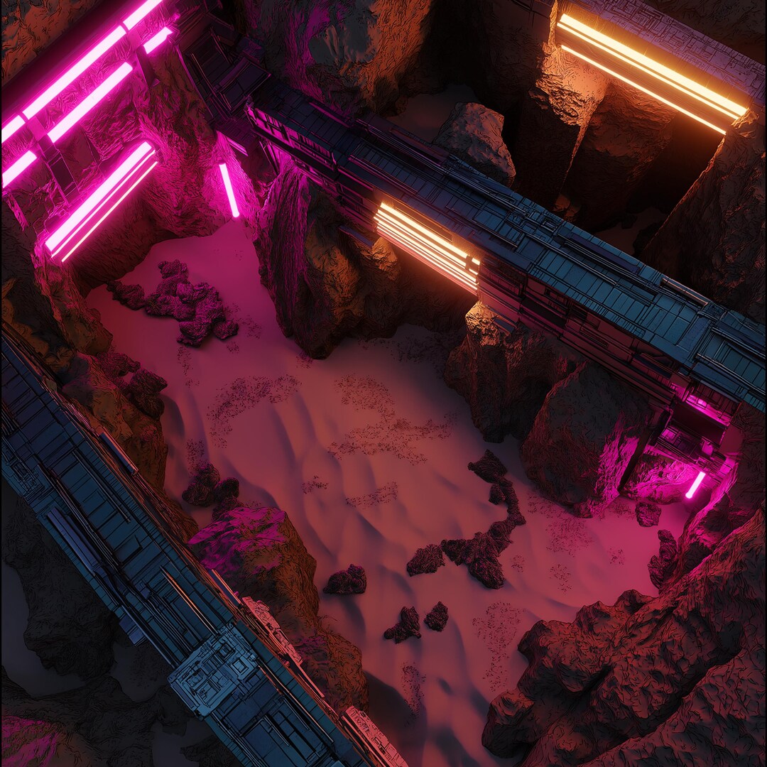 96 Cyberpunk Badlands Battlemaps,rpg Maps for Dungeons & Dragons ...