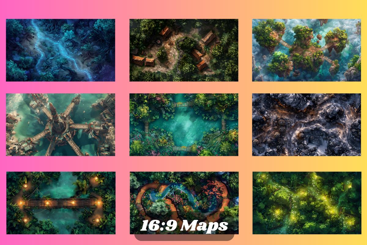 Rpg Battle Maps Bundle,dnd Maps Bundle,digital Rpg Maps,wide View 16:9 ...
