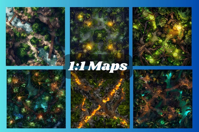 Jungle and Forest Battle Maps Bundle for Rpg,maps for Dungeons ...