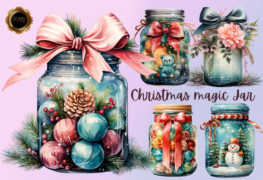 Christmas Magic Jar Clipart Png,magical Jars, Christmas-themed Clipart ...