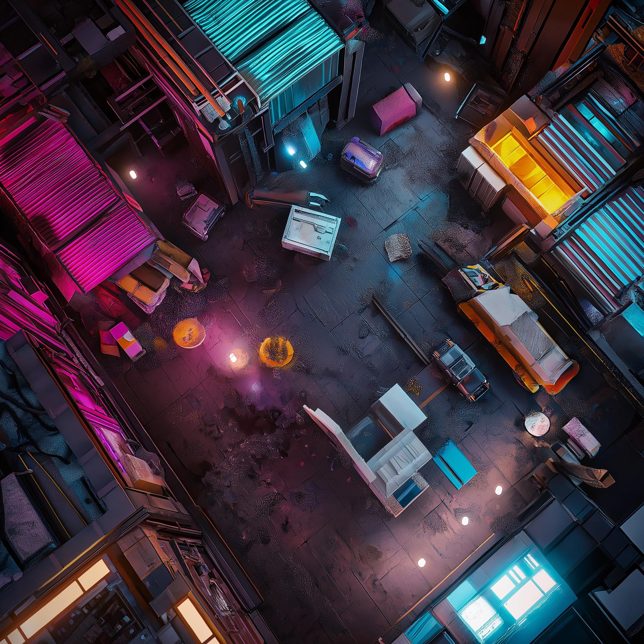 33 Cyberpunk Scrapyard Battle Maps for RPG – Dnd Map Pack, Digital Maps ...