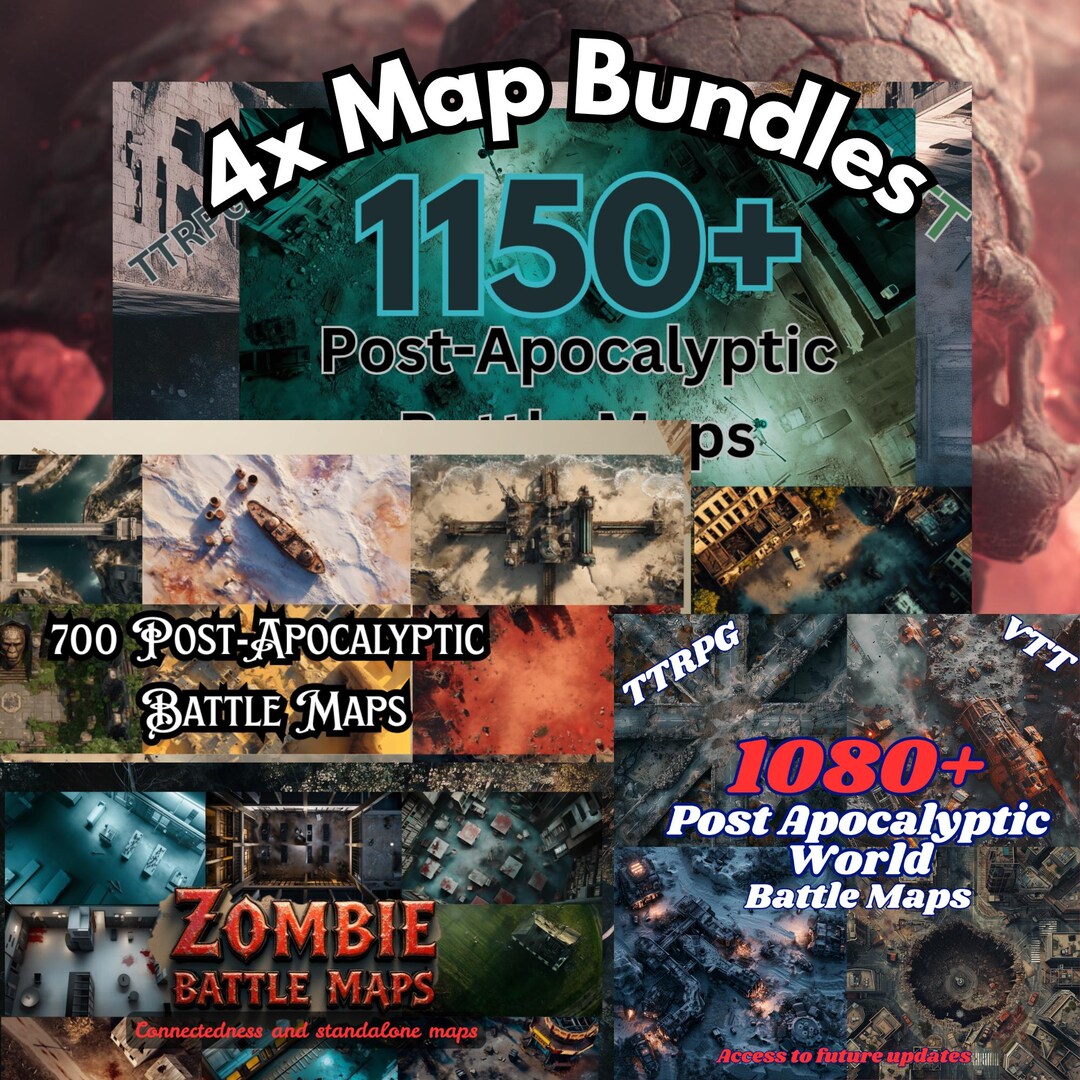 4 Post Apocalyptic Battlemap Bundles, 4 Dnd Map Bundles, Post ...