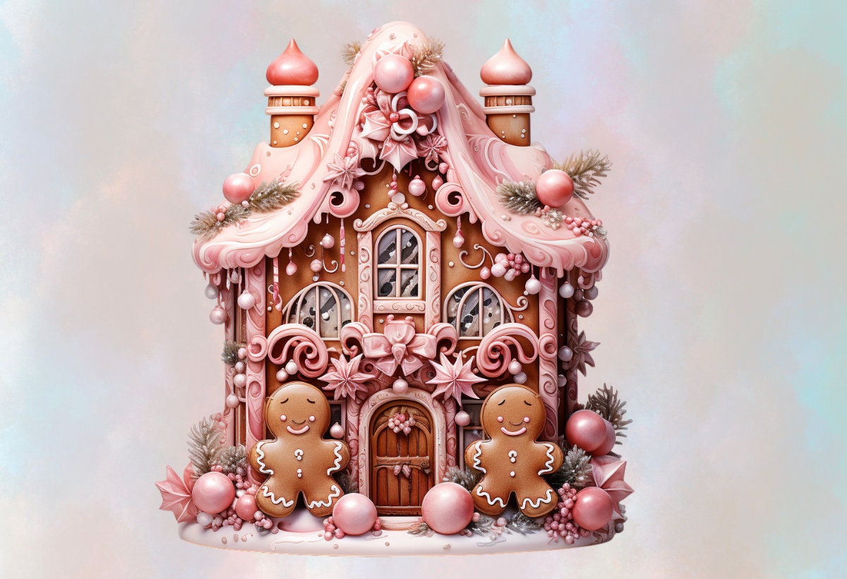 Christmas Pink Gingerbread PNG Clipart, Holiday Sublimation Graphics ...