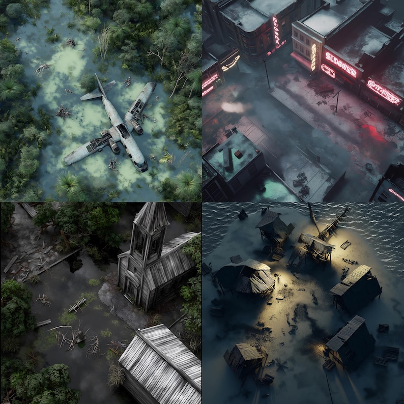 Post Apocalyptic World Battlemaps Bundle for Rpg,maps for Dungeons & Dragons,post Apocalyptic ...