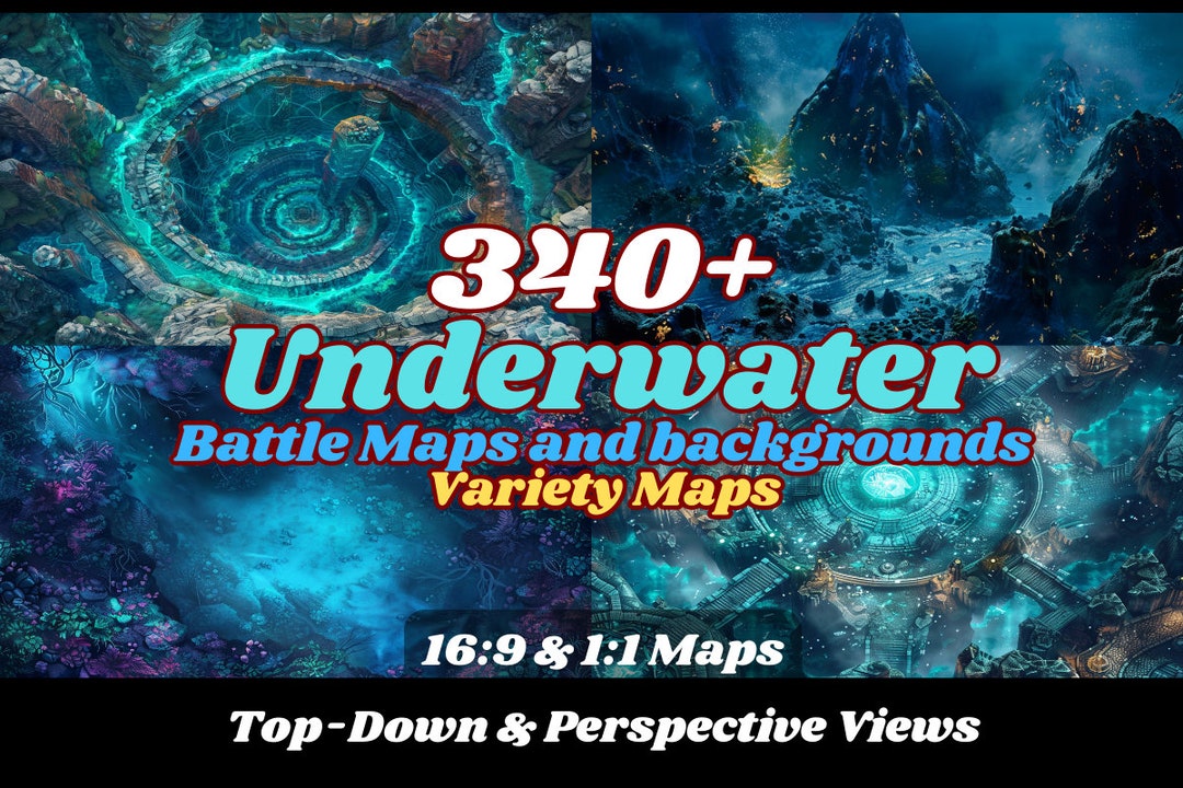 Underwater Battlemaps for Dnd,16:9 Maps,square 1;1 Maps,rpg Maps Bundle ...