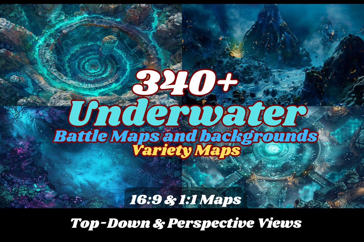 Underwater Battlemaps for Dnd,16:9 Maps,square 1;1 Maps,rpg Maps Bundle ...