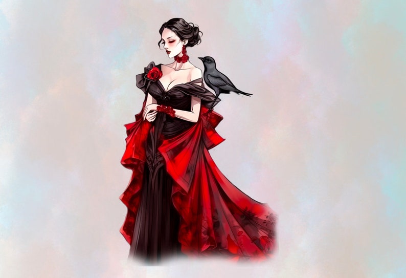 Red Gothic Princess PNG Clipart Transparent Gothic Princess for ...