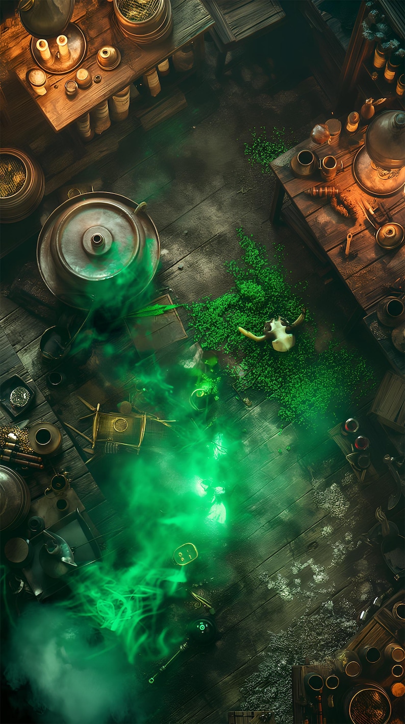 Alchemist's Lab Battle Map | Magical Laboratory TTRPG Map for Dnd | VTT ...