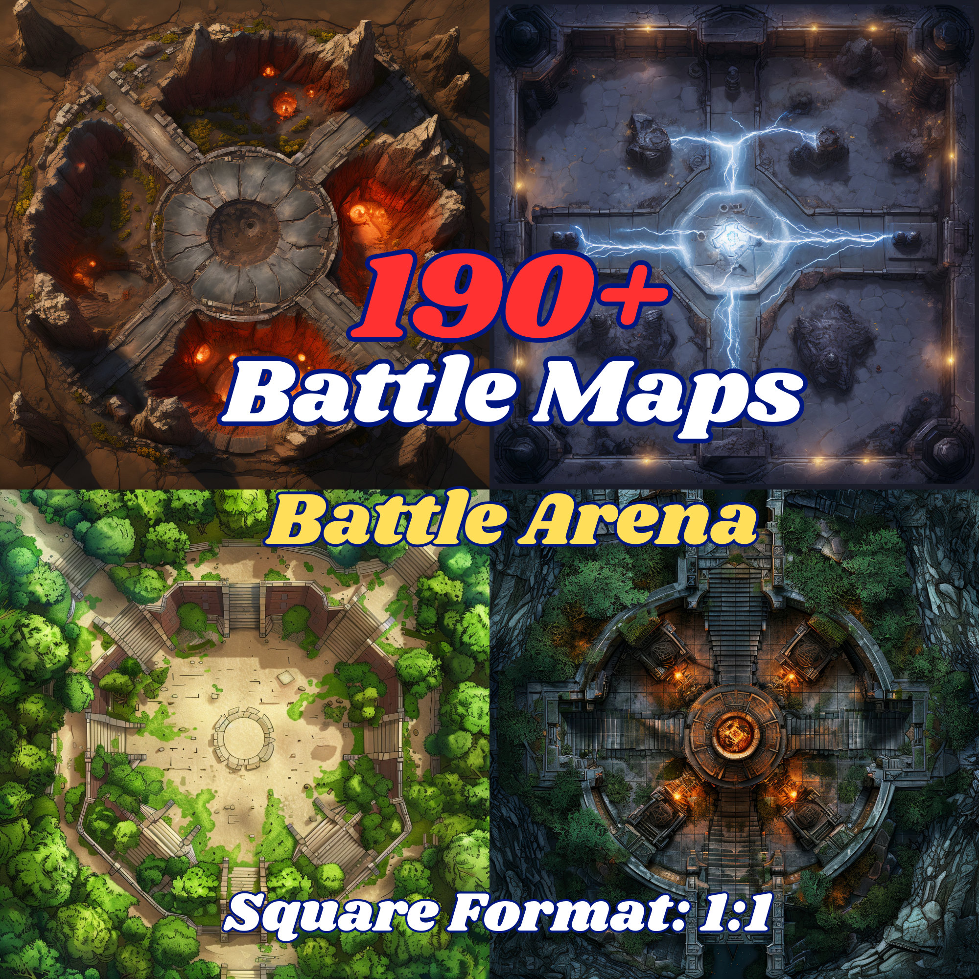 190 Epic Battle Arena Maps Bundle for RPG - Dungeons & Dragons, Dnd ...