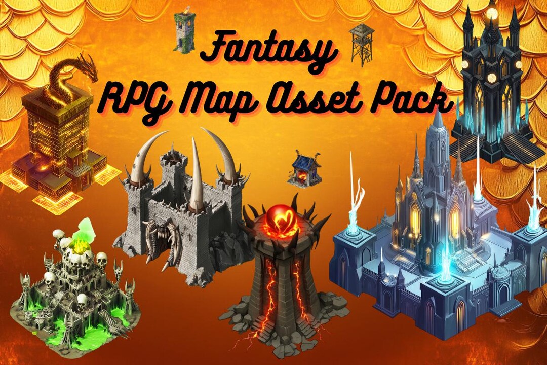 Fantasy RPG Map Asset Pack, 412 High-quality Graphic Assets in PNG ...