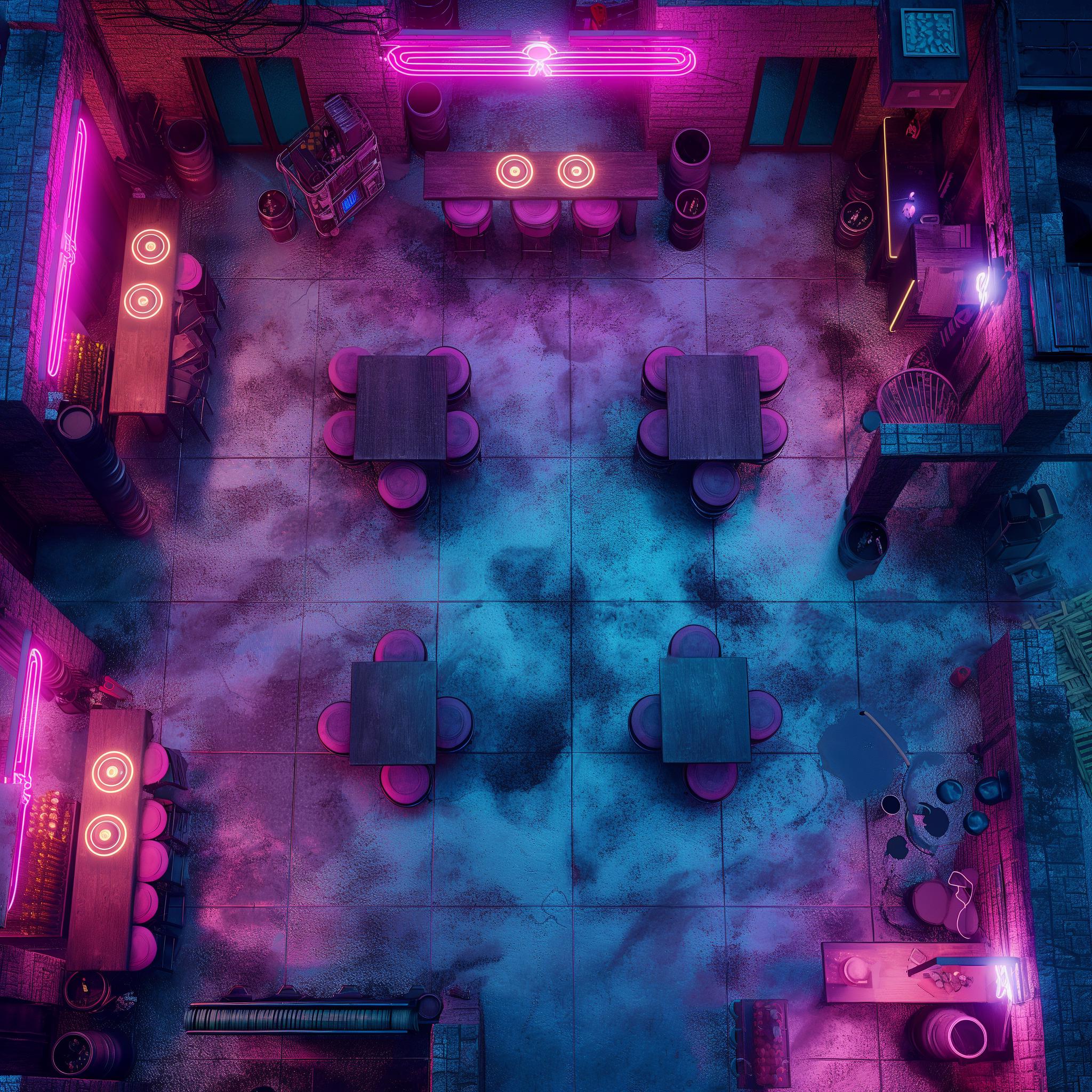 7 Cyberpunk Restaurant RPG Battlemap Bundle – Dnd Digital Maps, Sci-fi ...