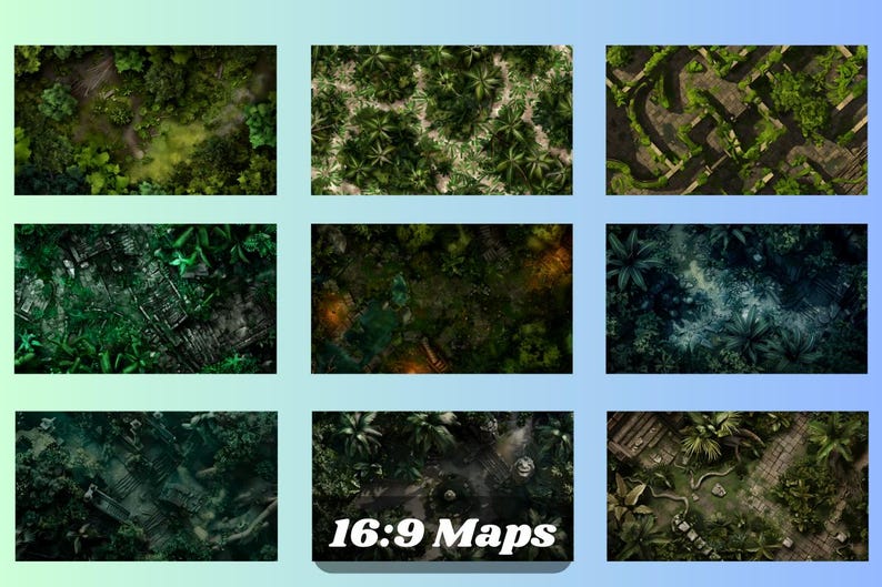 Jungle and Forest Battle Maps Bundle for Rpg,maps for Dungeons ...