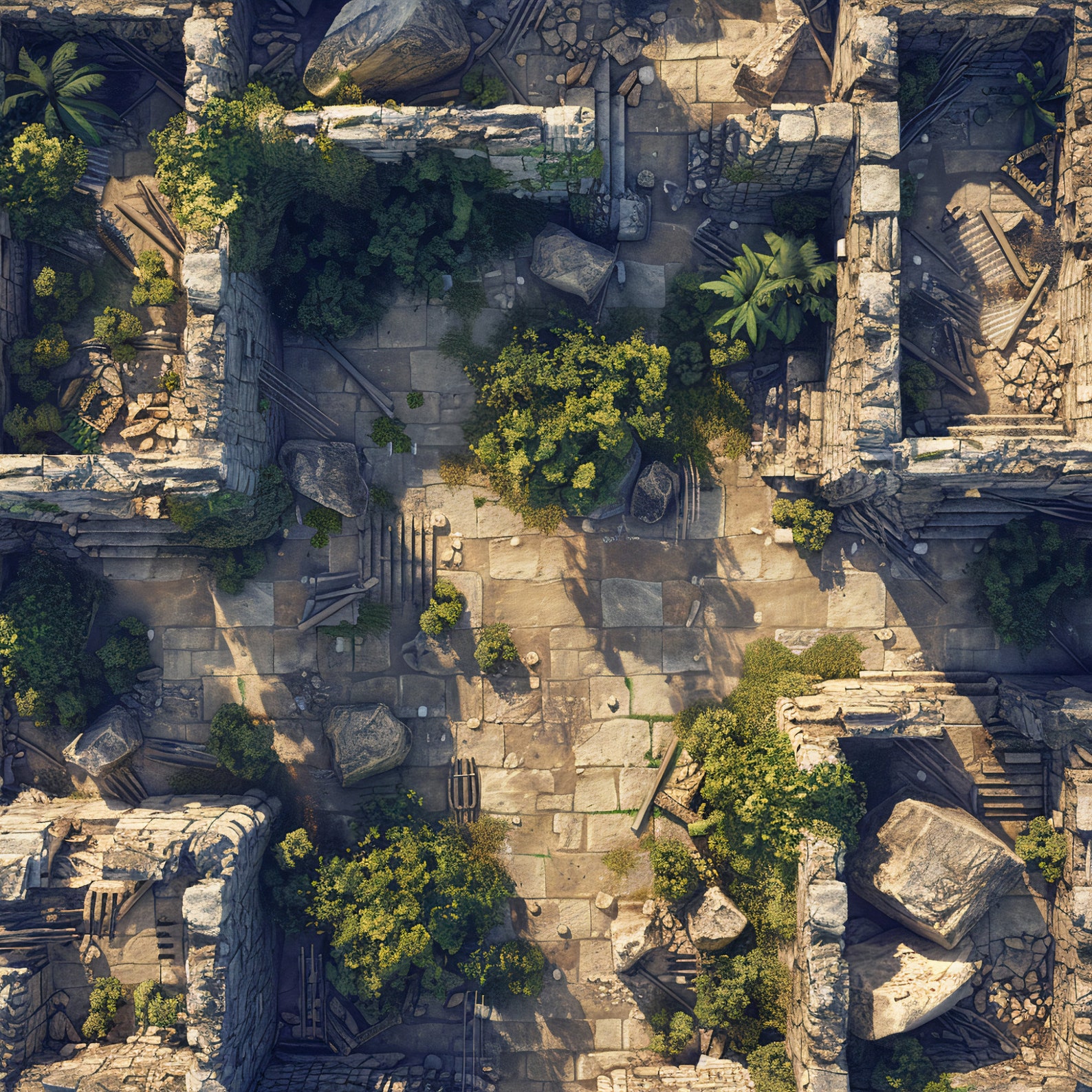 Ruins Battlemaps Bundle for Rpg,detailed Maps for Dungeons & Dragons ...