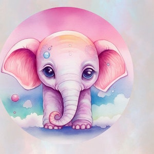Elephant,baby Rainbow Elephants Clipart Png,digital Download,commercial ...