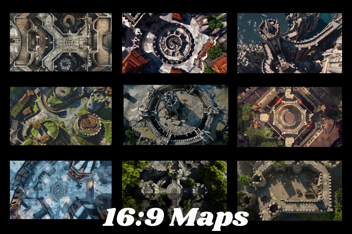 Castle Battlemaps Bundle for Rpg,maps for Dungeons & Dragons,battle Map ...