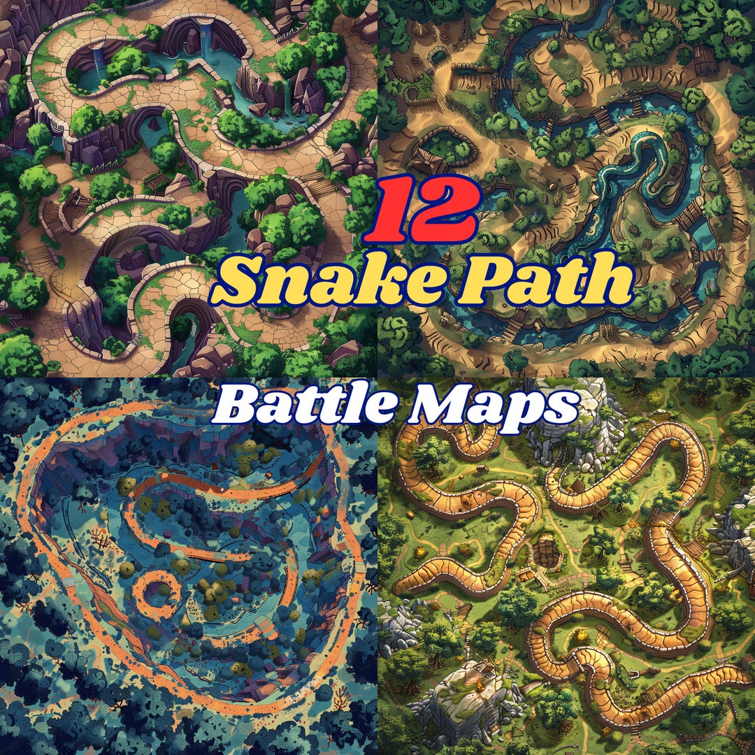 Snake Path Battlemaps Bundle for Rpg,maps for Dungeons & Dragons, Dnd ...