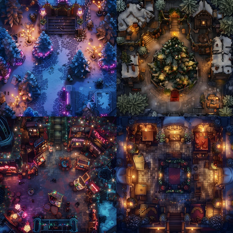 Christmas Battle Maps Bundle for Rpg,maps for Dungeons & Dragons ...