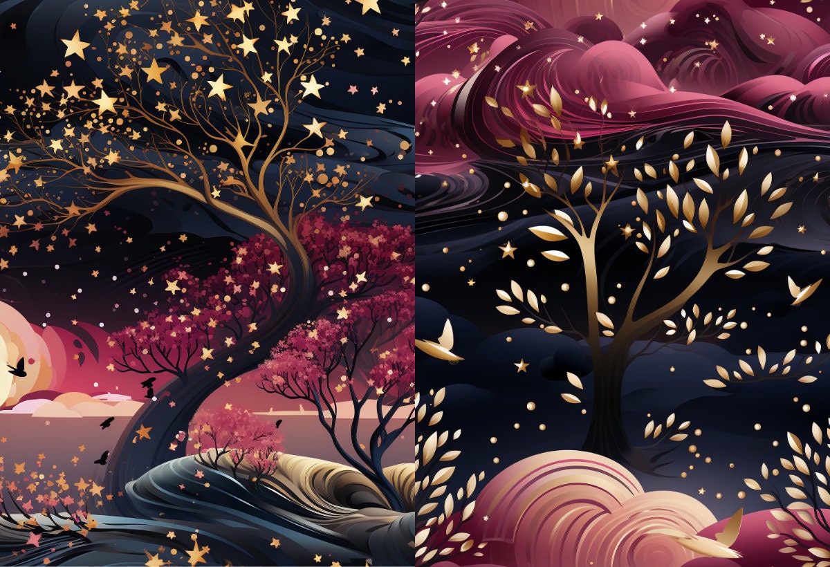 Magic Forest, Seamless Digital Paper, Magic Forest Jpg, Forest Seamless ...