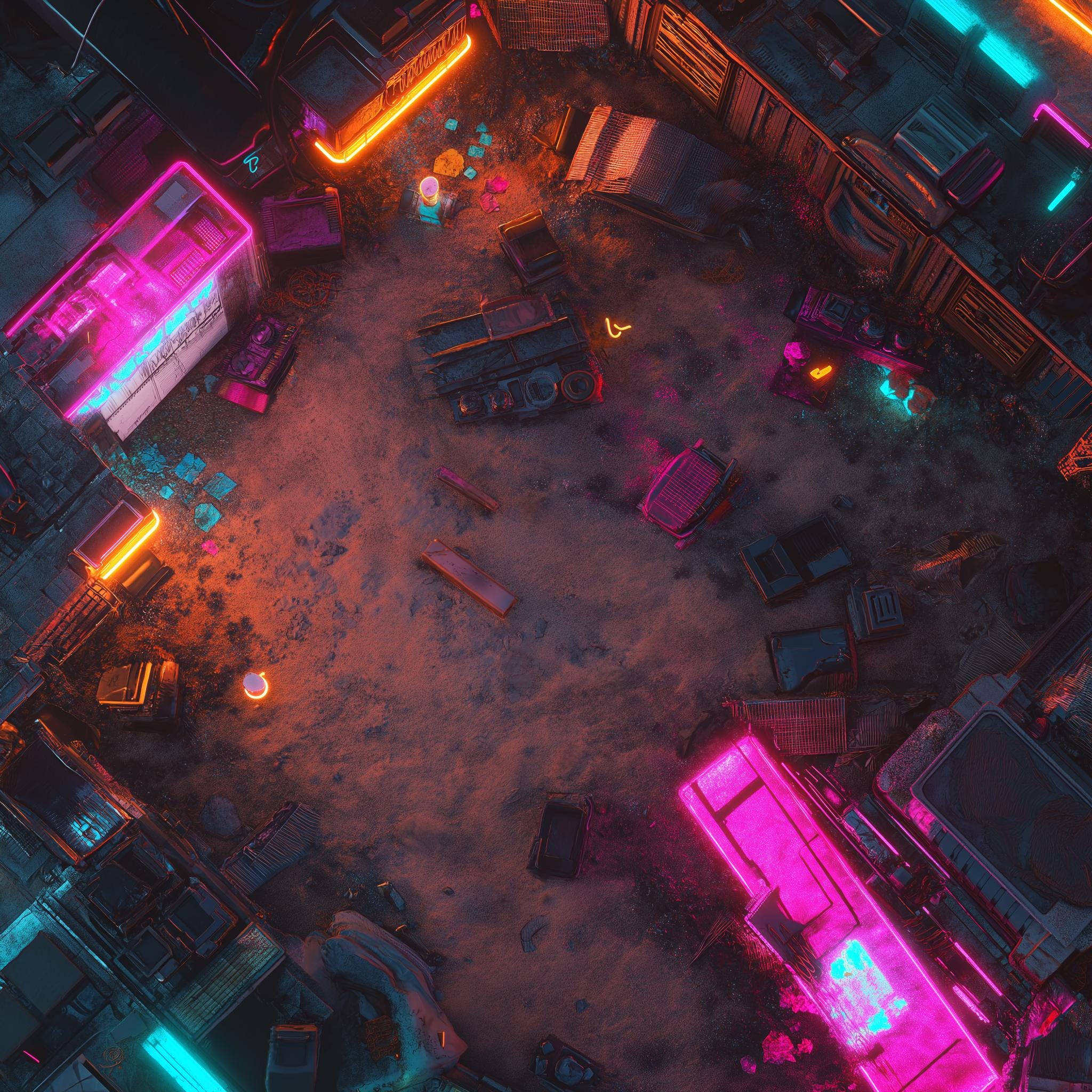 33 Cyberpunk Scrapyard Battle Maps for RPG – Dnd Map Pack, Digital Maps ...