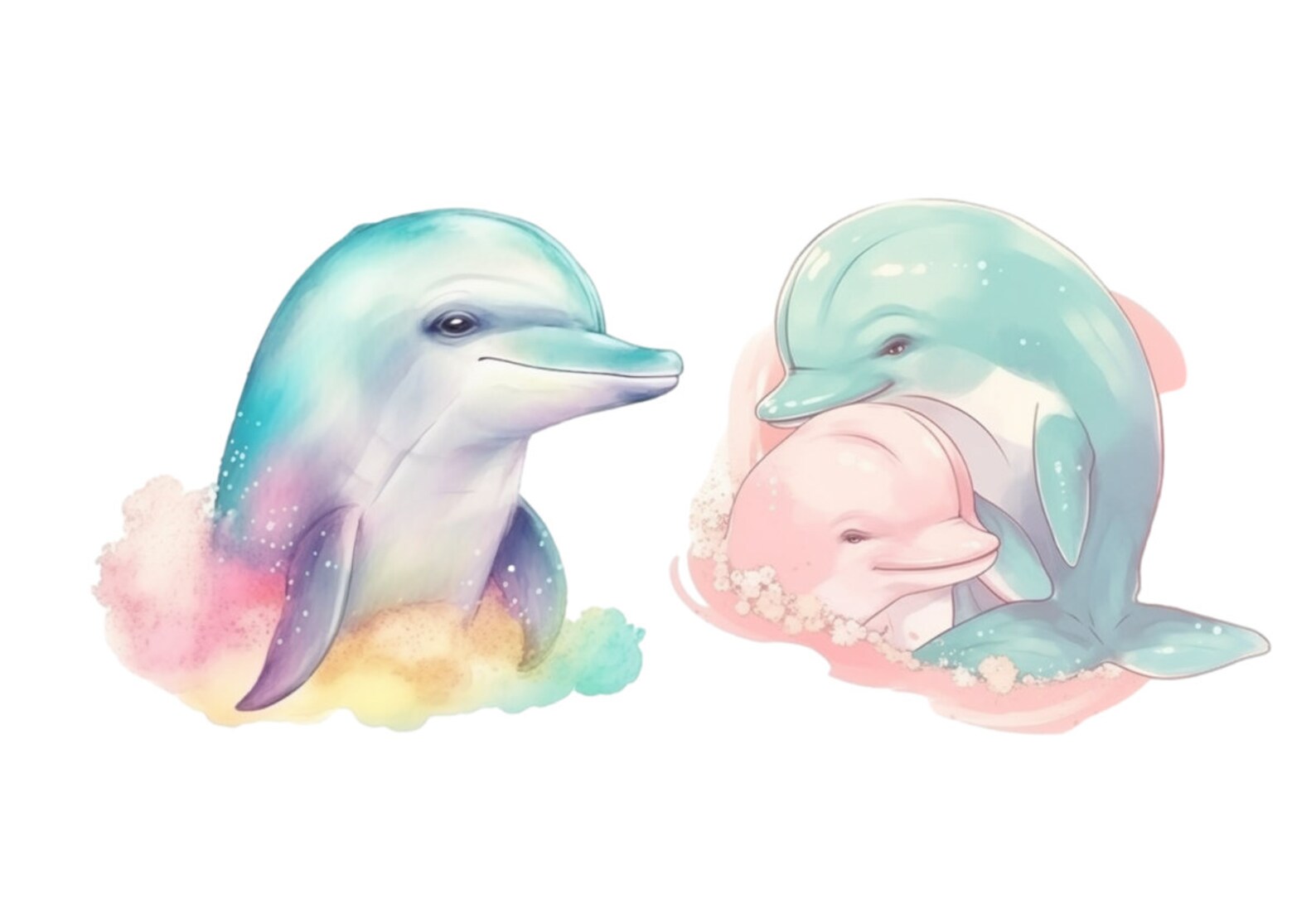 Dolphin Clipart ,pastel Dolphins Clipart,pngtransparent Png,sweet Baby ...