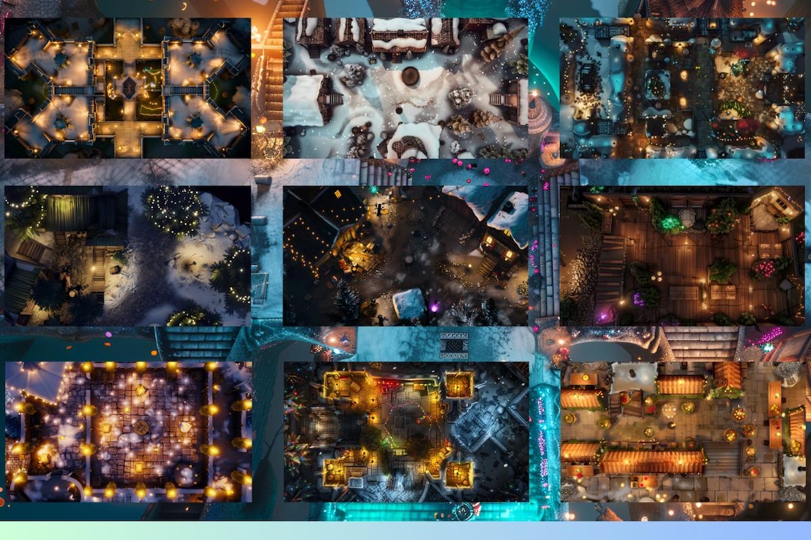 Christmas Battle Maps Bundle for Rpg,maps for Dungeons & Dragons ...