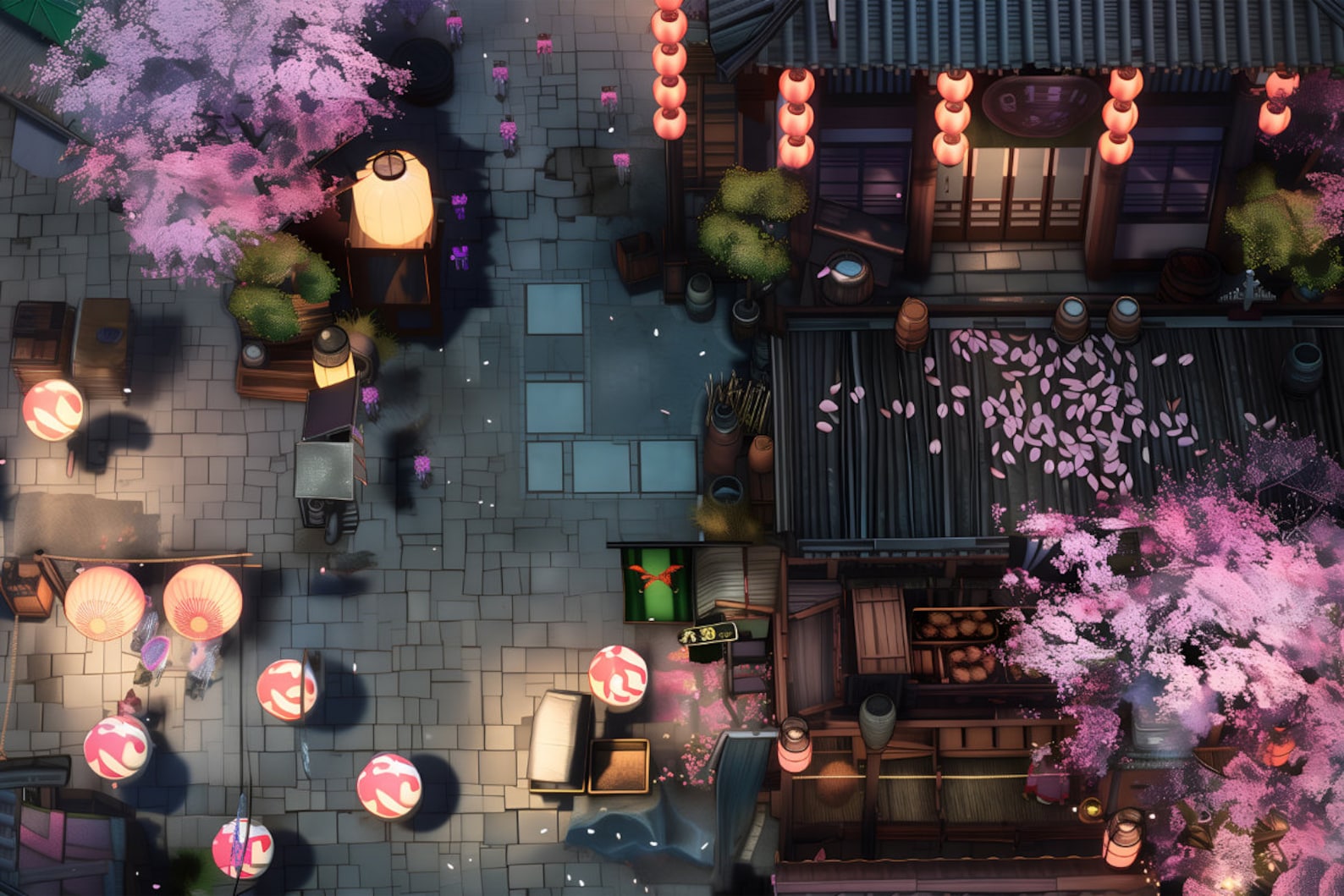 Japanese Themed RPG Battle Maps Bundle ,digital RPG Maps for Commercial ...