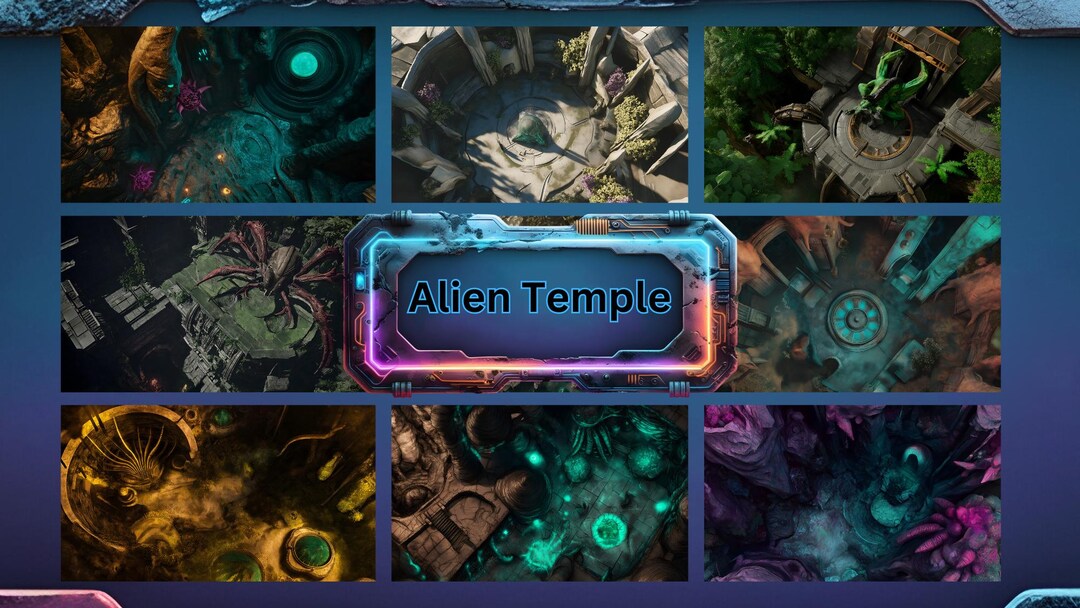 Sci-fi Alien Temple Battle Maps, High-resolution Dnd Digital Maps, Sci ...