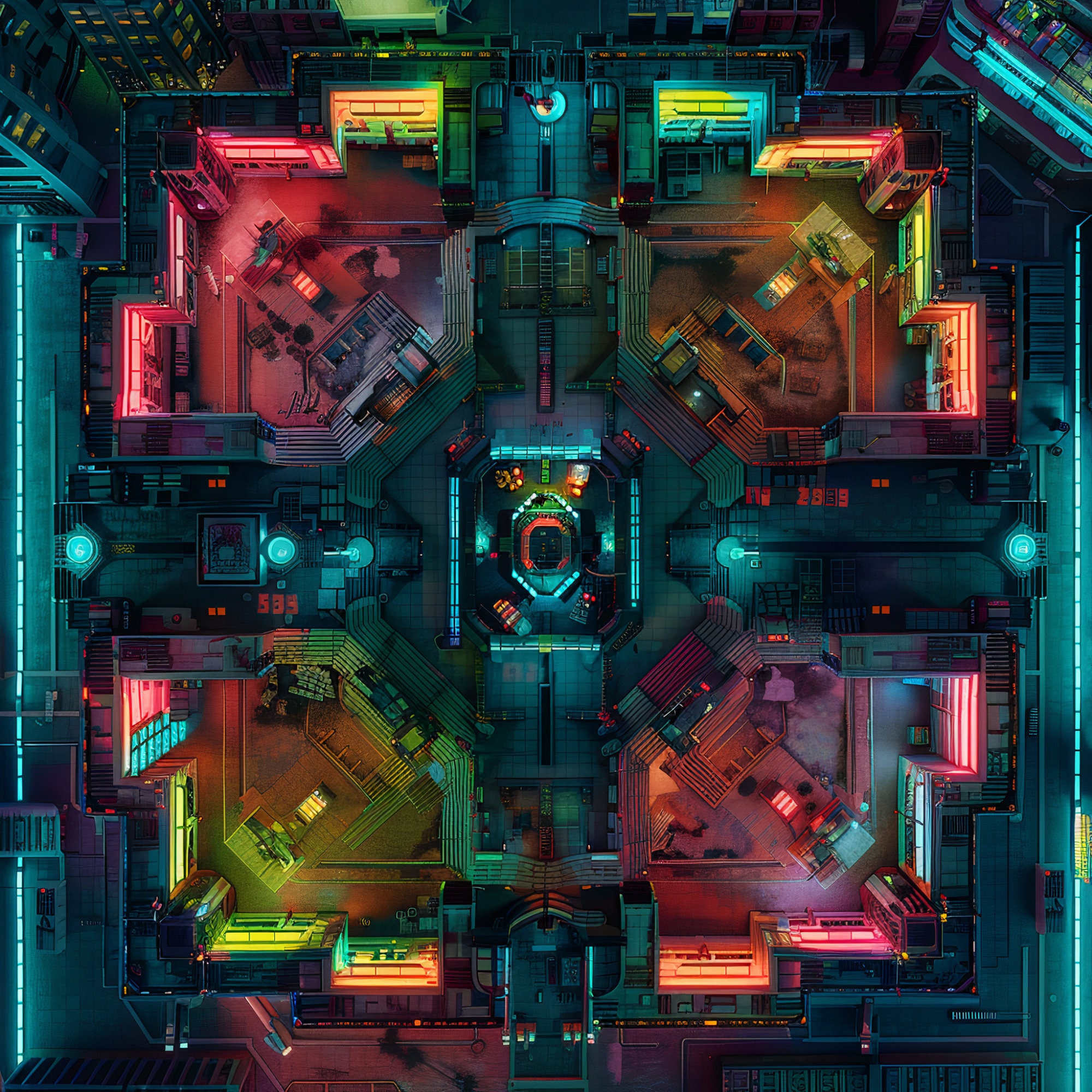 Cyberpunk Battlemaps Bundle for Rpg,maps for Dungeons & Dragons ...