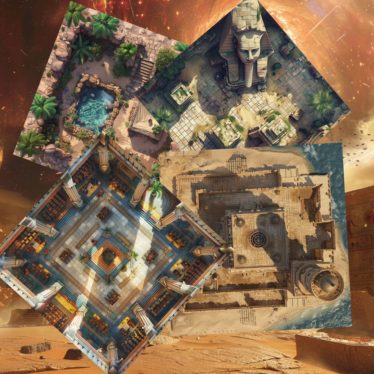 Ancient Egypt Battlemaps Bundle for Rpg,maps for Dungeons & Dragons ...