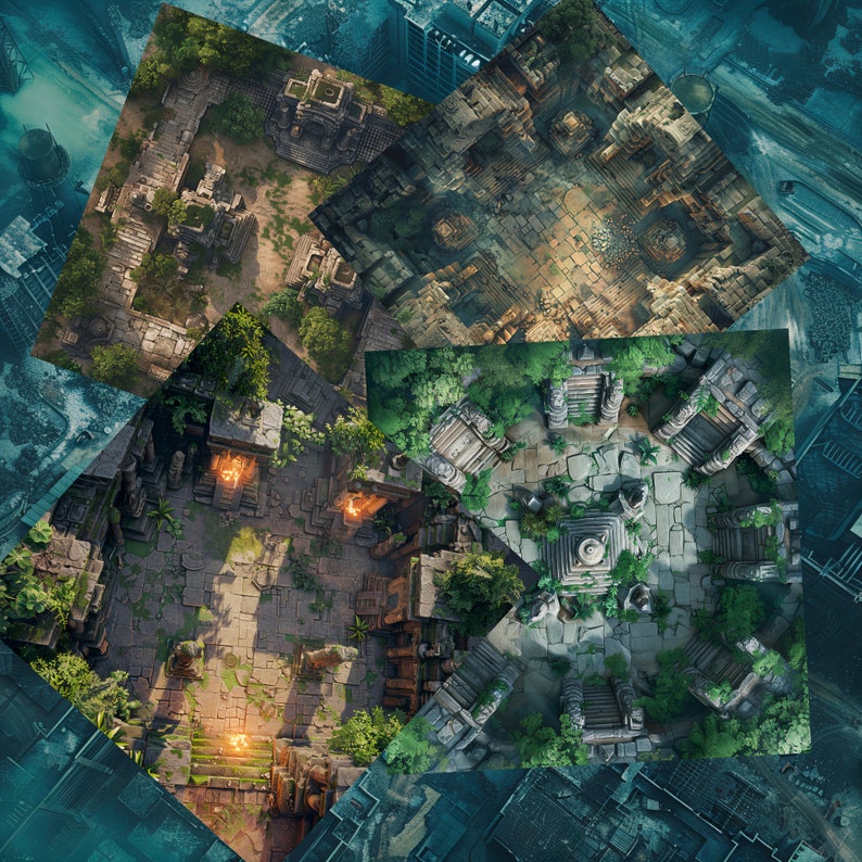 Ruins Battlemaps Bundle for Rpg,detailed Maps for Dungeons & Dragons ...