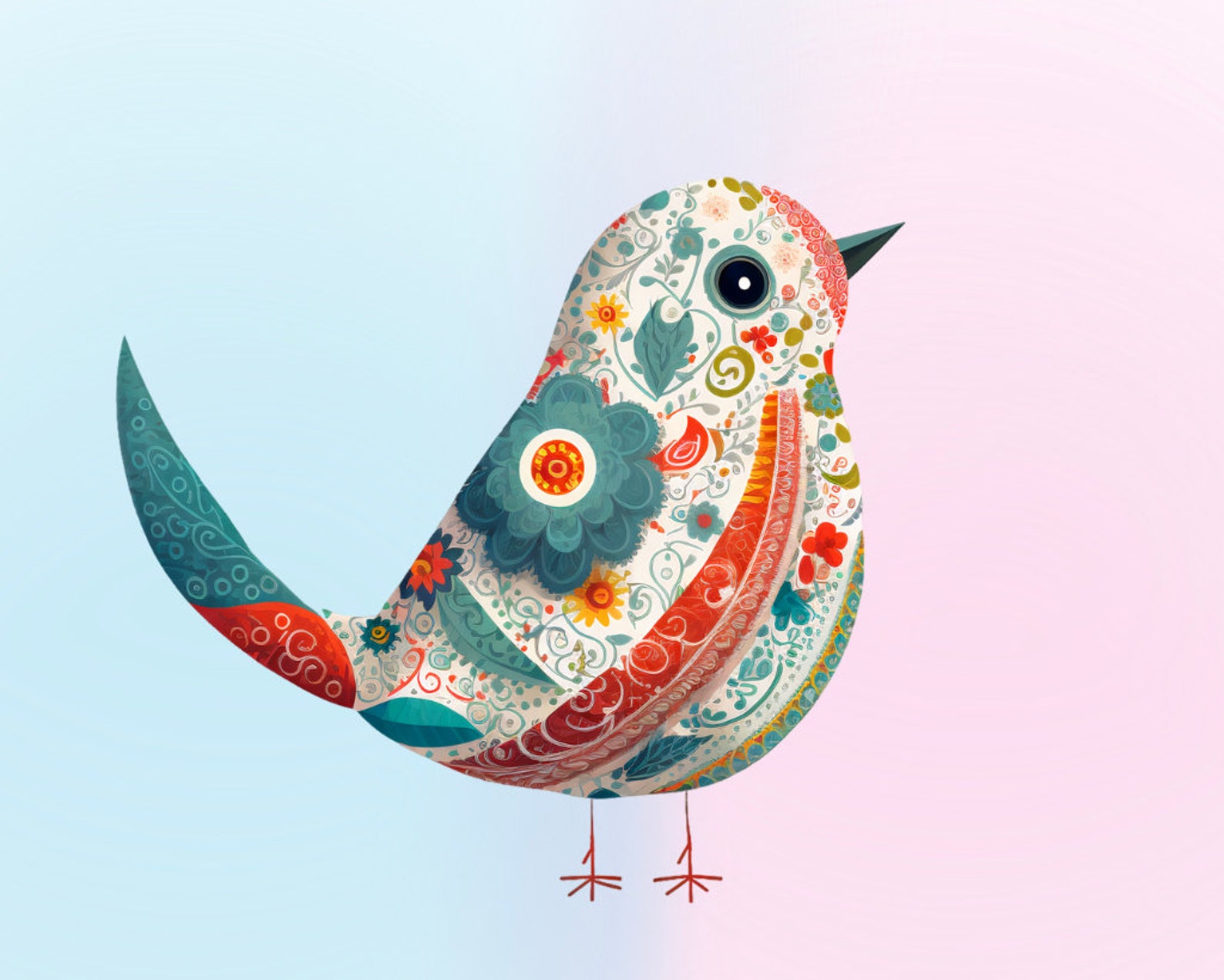 Folk Birds Clipart: Watercolor Pngs of Birds for Digital Download ...