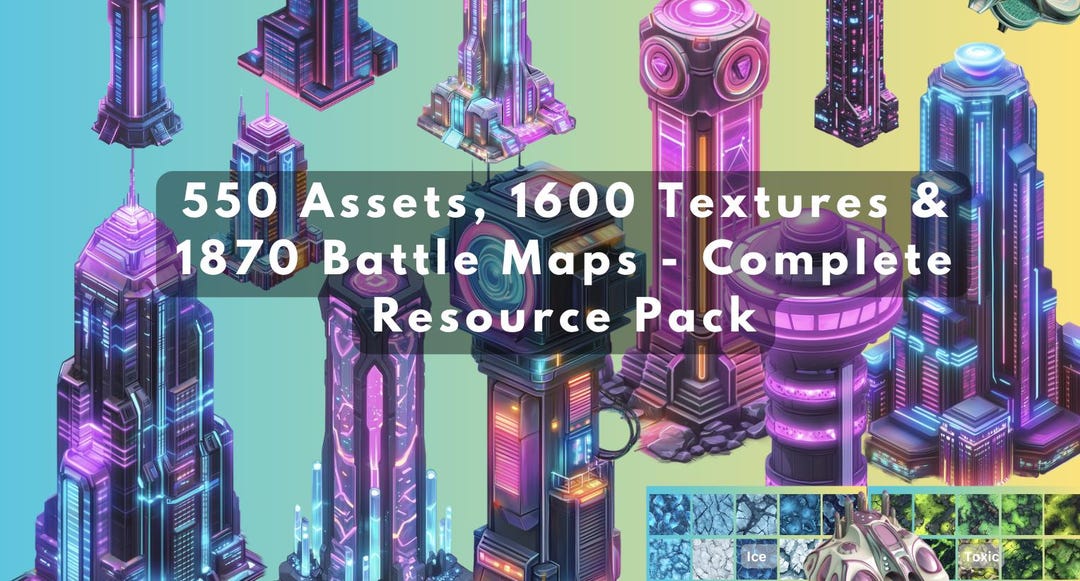550 Assets,1600 Textures and 1950 Sci-fi Battle Maps ,complete Recourse ...