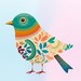 Folk Birds Clipart: Watercolor Pngs of Birds for Digital Download ...