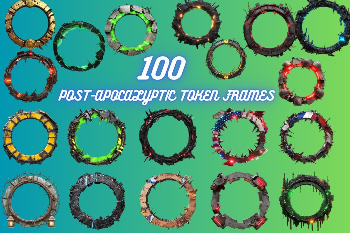 Post Apocalyptic Token Border Frame Bundle Dnd | Digital Token for Dnd ...