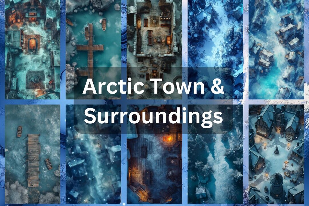 Battle Maps Arctic Town and Surroundings| Dnd Battle Maps | RPG Fantasy ...
