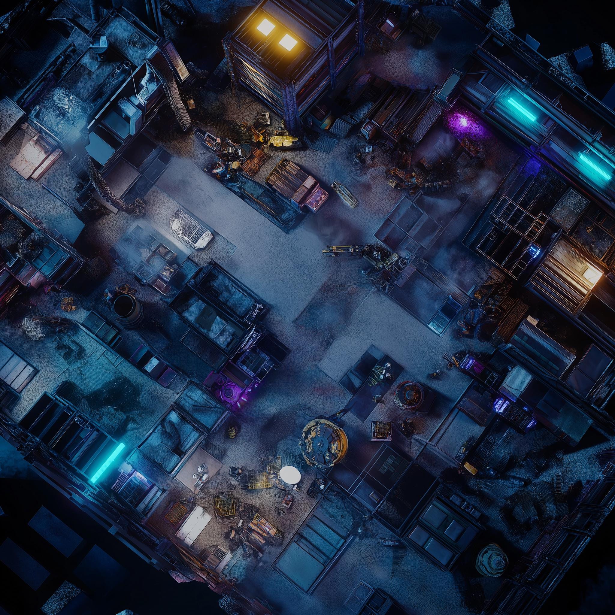 33 Cyberpunk Scrapyard Battle Maps for RPG – Dnd Map Pack, Digital Maps ...