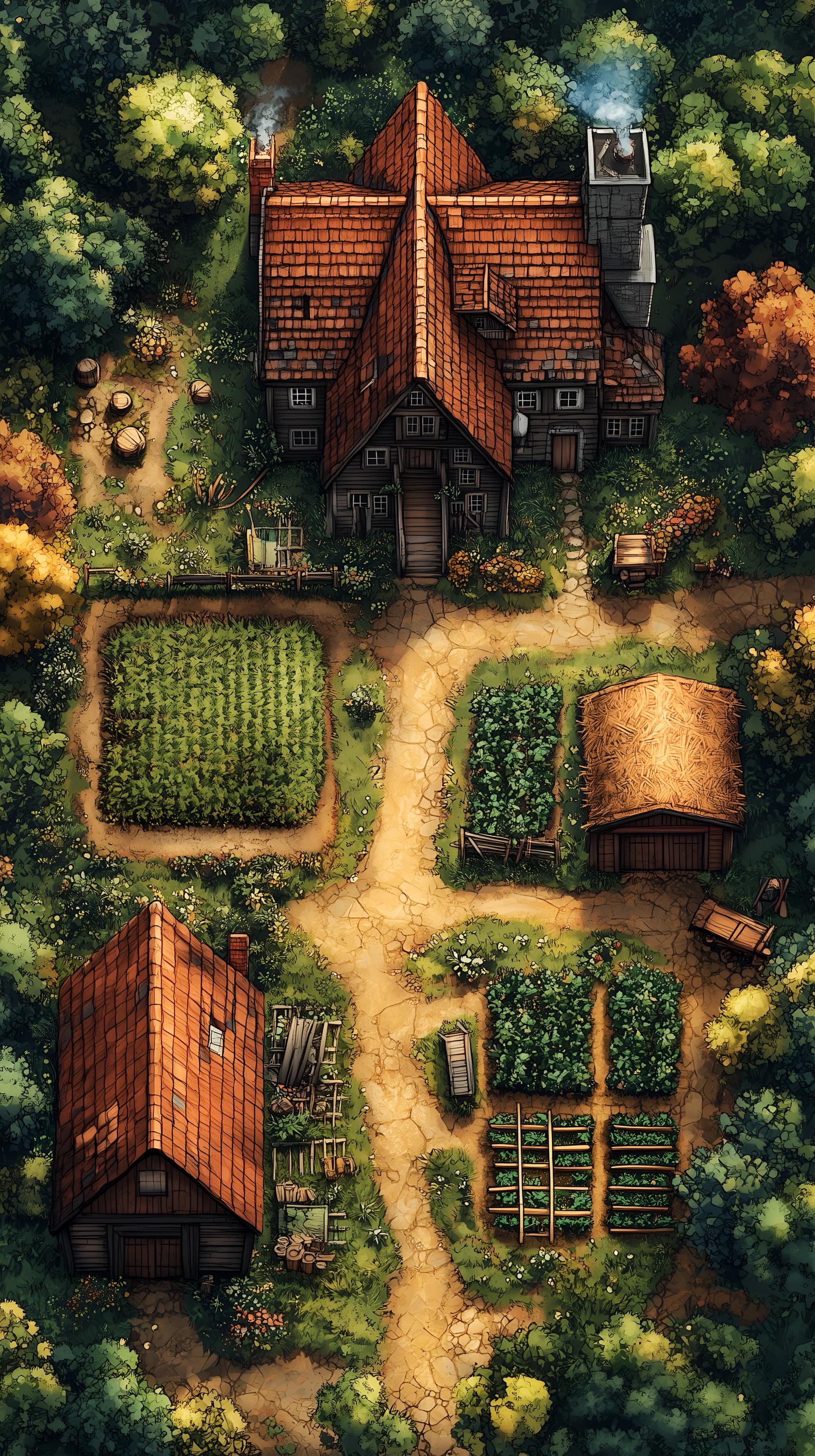 Abandoned Farm Battle Map, Rural Countryside TTRPG Map for Dnd, Virtual ...