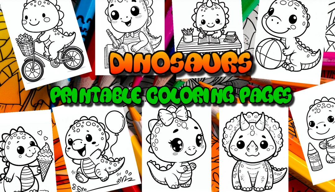 40 Dinosaurs Coloring Pages,coloring Book,kids Coloring Pages,printable ...