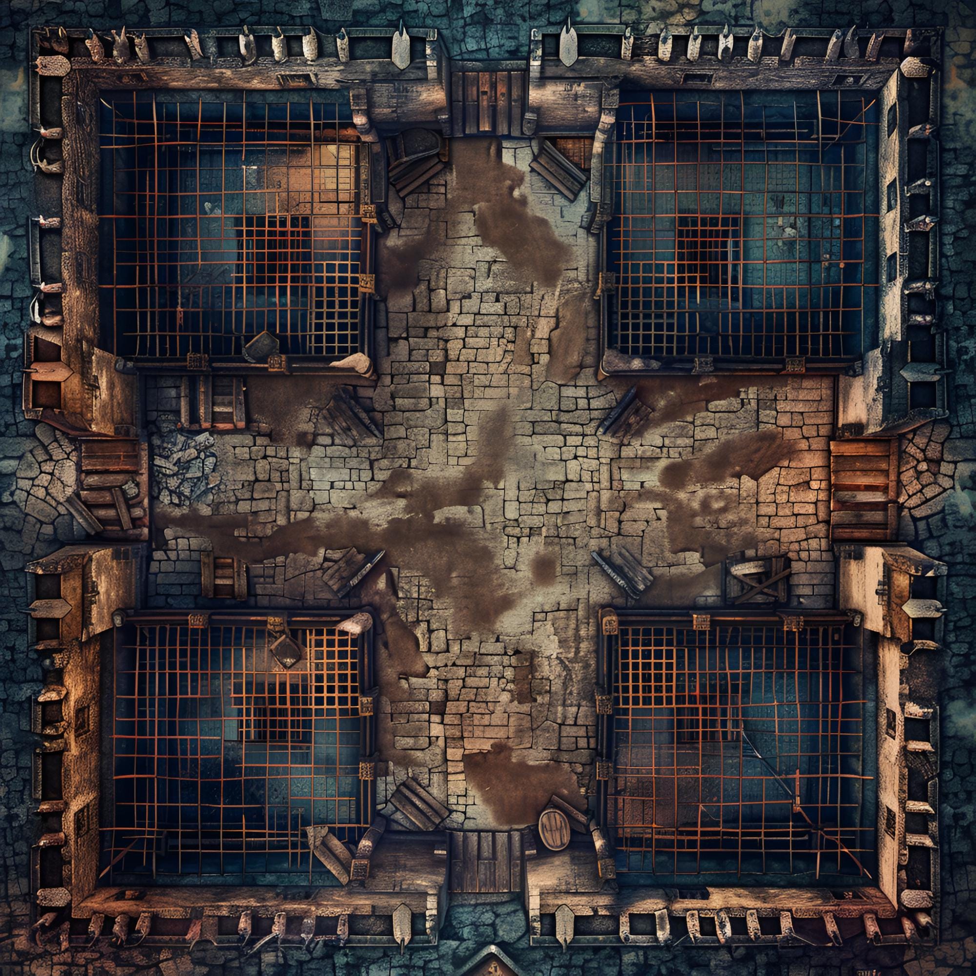 Pacote de mapas de batalha de prisão para RPG, mapas para Dungeons ...