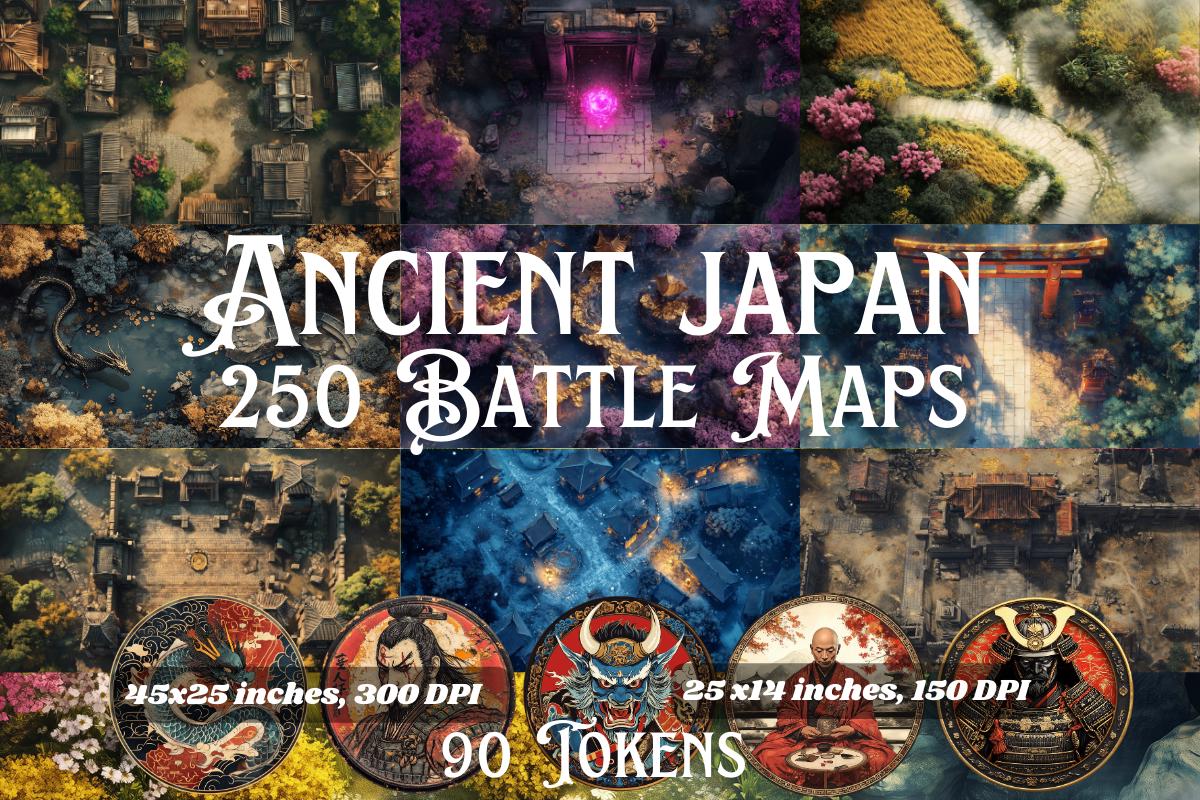 250 Japanese Themed RPG Battle Maps Bundle,dnd Maps and 90 Tokens for ...