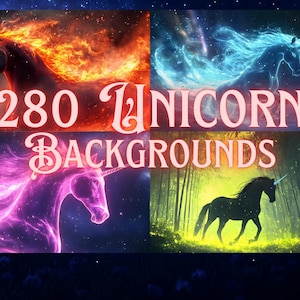 Unicorn Digital Background, Cute Unicorn Background,magical Fantasy ...