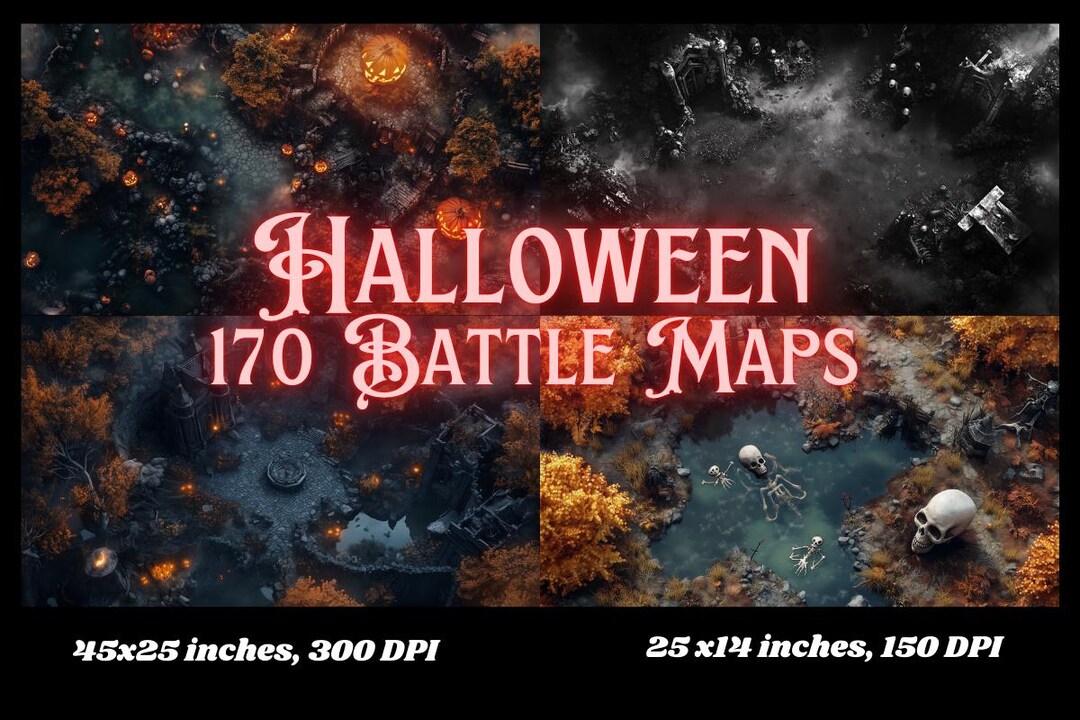 Halloween Spooky Horror Battlemaps Bundle for Rpg,maps for Dungeons ...