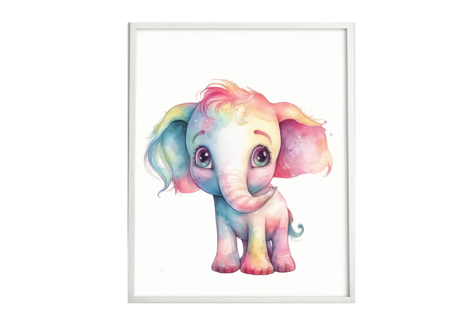 Elephant,baby Rainbow Elephants Clipart Png,digital Download,commercial ...