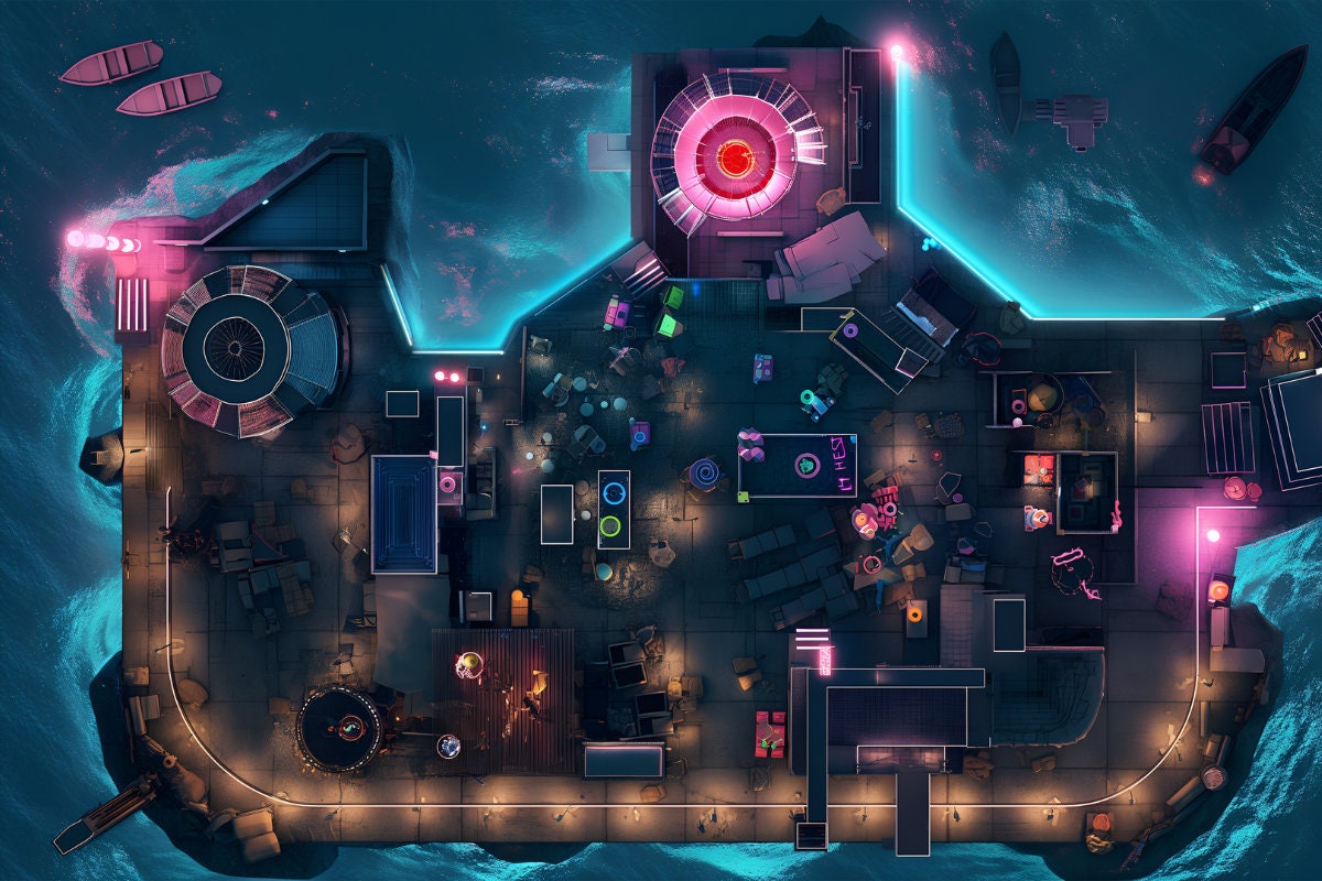 Cyberpunk Islands Battlemaps Bundle for Rpg,maps for Dungeons & Dragons ...