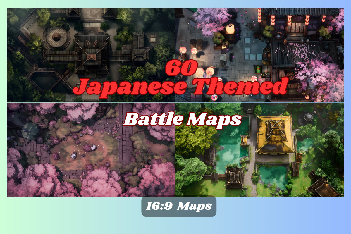 Japanese Themed RPG Battle Maps Bundle ,digital RPG Maps for Commercial ...