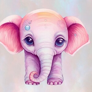 Elephant,baby Rainbow Elephants Clipart Png,digital Download,commercial ...