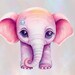 Elephant,baby Rainbow Elephants Clipart Png,digital Download,commercial ...