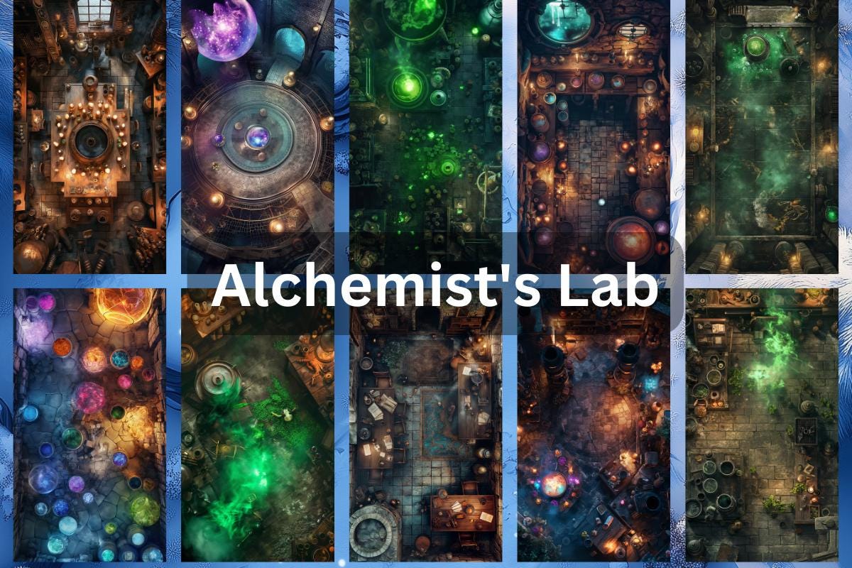 Alchemist's Lab Battle Map | Magical Laboratory TTRPG Map for Dnd | VTT ...