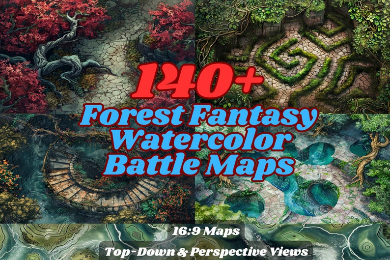Forest Fantasy Battlemaps for D&d,digital RPG Maps,enchanted Woodland ...