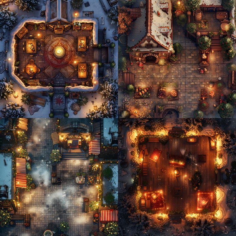 Christmas Battle Maps Bundle for Rpg,maps for Dungeons & Dragons ...